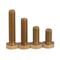 China M10 Stainless Steel Brass Hex Head Bolts 6-100mm Length Grade 4.8 for Machine for sale