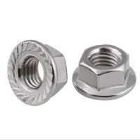 China M3-M16 304 Stainless Steel Serrated Flange Lock Nuts with 0.8-2.1mm Flange Thickness for sale