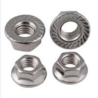 China M3-M16 304 Stainless Steel Serrated Flange Lock Nuts with 0.8-2.1mm Flange Thickness for sale