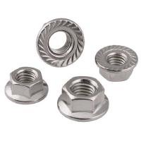 China M3-M16 304 Stainless Steel Serrated Flange Lock Nuts with 0.8-2.1mm Flange Thickness for sale