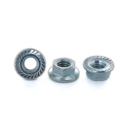 China M3-M16 Stainless Steel Lock Nuts Grade 4 Zinc Plated Serrated Flange Nut for sale