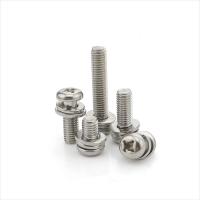 China M2.5 304 Stainless Steel Pan Head Screws with Flat & Split Lock Washer DIN7982 M2-M10 5-50mm for sale