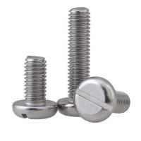 China 304 Stainless Steel Pan Head Slotted Machine Screws M1.6-M10 3-60mm DIN7982 Standard for sale