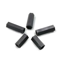 China M4/4mm Black Nylon Male-Female Hex Standoffs - 7mm Hex Size, Lengths 10-60mm for sale