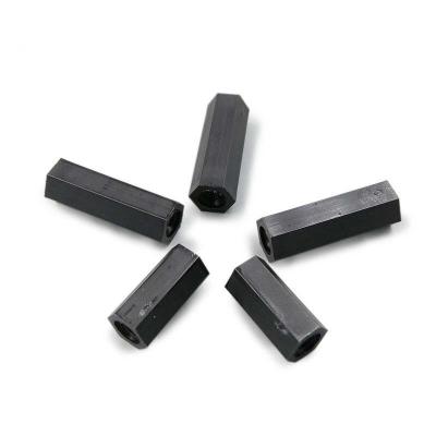 China M4/4mm Black Nylon Male-Female Hex Standoffs - 7mm Hex Size, Lengths 10-60mm for sale