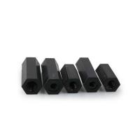 China M4/4mm Black Nylon Male-Female Hex Standoffs - 7mm Hex Size, Lengths 10-60mm for sale