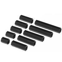China M4/4mm Black Nylon Male-Female Hex Standoffs - 7mm Hex Size, Lengths 10-60mm for sale
