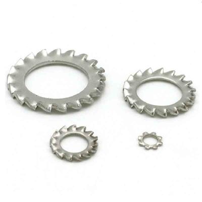 China M4 304 Stainless Steel External Tooth Lock Washers 8mm OD 0.5mm Thick DIN934 Standard for sale