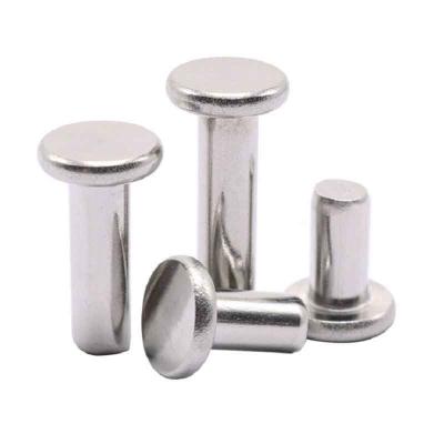 China 304 Stainless Steel Flat Head Solid Rivets M3-M16 Size 6-100mm Length Industrial Fasteners for sale