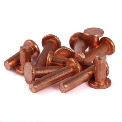China M8 Copper Domed Head Stainless Steel Solid Rivets Grade 10.9 ROHS 3-50mm Length for Automation Equipment for sale