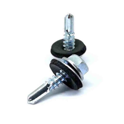 China DIN7504K Hex Head Self Drilling Screw with EPDM Washer ST3.5-ST6.3 Carbon Steel for sale