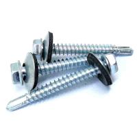 China DIN7504K Hex Head Self Drilling Screw with EPDM Washer ST3.5-ST6.3 Carbon Steel for sale