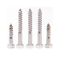 China DIN571 Self Tapping Screw M6-M16 25-280mm Stainless Steel Hexagon Head Wood Screw ANSI ASME Standard for sale
