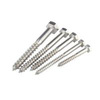 China DIN571 Self Tapping Screw M6-M16 25-280mm Stainless Steel Hexagon Head Wood Screw ANSI ASME Standard for sale