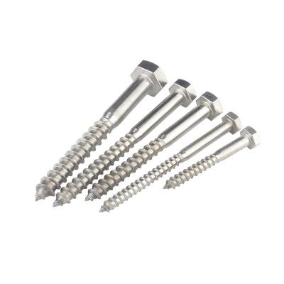 China DIN571 Self Tapping Screw M6-M16 25-280mm Stainless Steel Hexagon Head Wood Screw ANSI ASME Standard for sale