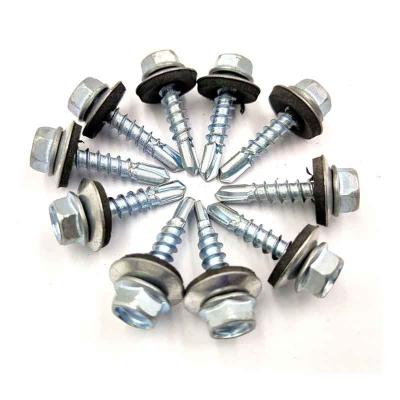 China EPDM Hex Head Self Drilling Decking Screws Zinc Plated 12-14 x 1-5/8 in for Durable Outdoor Use for sale