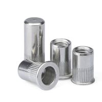 China Carbon Steel Threaded Rivet Nuts M4 M5 M6 M8 Zinc Plated with Knurled Body and Flat Head for sale