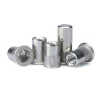 China Carbon Steel Threaded Rivet Nuts M4 M5 M6 M8 Zinc Plated with Knurled Body and Flat Head for sale