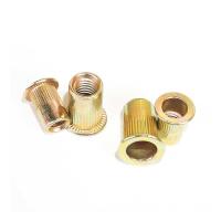 China Carbon Steel Threaded Rivet Nuts M4 M5 M6 M8 Zinc Plated with Knurled Body and Flat Head for sale