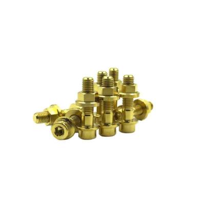 China Flange Head Titanium Wheel Hub Bolt M7 x 27mm Grade 10.9 High Strength for sale