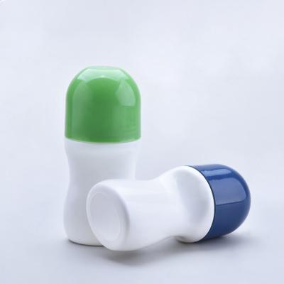 China 50ml PP Plastic Roll On Bottle 35mm Large Roller Ball for Deodorant Essential Oils for sale