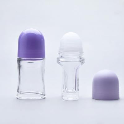 China Refillable Glass Roller Ball Bottles Luxury Empty Roll On Containers for sale