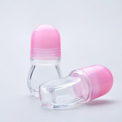 China Height 92mm Large Roller Ball Bottles Empty Glass Roll On Deodorant Bottles for sale