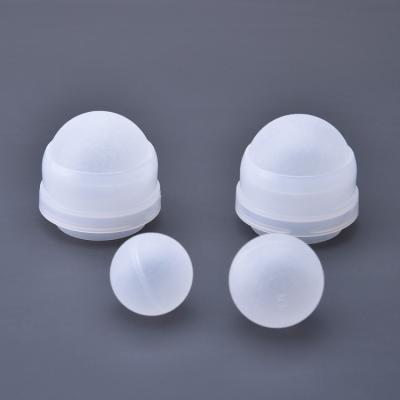 China Plastic Roller Ball Inserts 25.2mm Ball Diameter White PP Roll Caps for Deodorant Bottles for sale