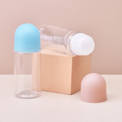 China Custom 50ml PET Roll On Deodorant Bottle Leak Proof Clear Plastic for sale