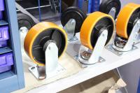 China Castor Quay Wheel Lagging TPU Material 88D Hardness 858.5 kg/cm3 Tensile Strength Industrial Grade for sale