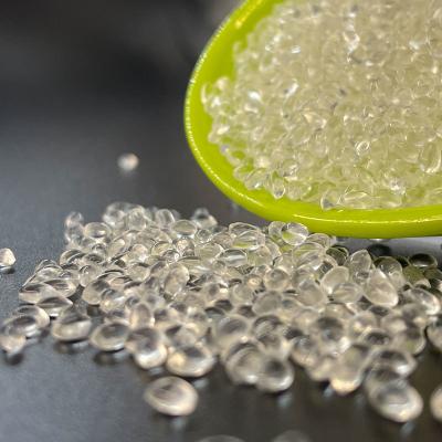 China TPU Granules Thermoplastic Polyurethane Raw Material 64D Hardness High Transparency 5-6mm for Pet Toys for sale