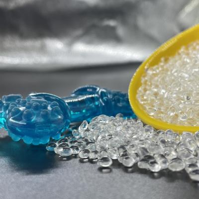 China High Transparency TPU Granules DH-71D 85A for Injection Molding Extrusion Pet Toys Jump Ropes for sale