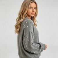 China Women's Oversized 100% Cotton Pullover Sweater with Anti-Pilling and 320 grams Fabric Weight for sale