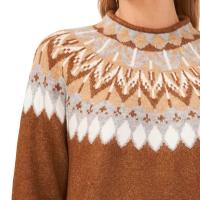 China Women's Knitted Sweater Pullover with Cotton/Acrylic/Spandex/Wool Blend 12 GG Hand Embroidery for sale