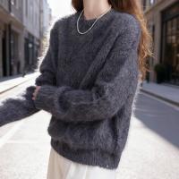 China Skin Friendly Women's Brushed Wool 13GG Knitted Sweater Pullover for Winter Warmth for sale