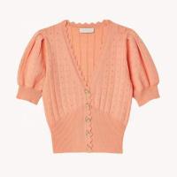 China Custom Summer V-neck Breathable Women's Knit Cardigan Sweater for sale