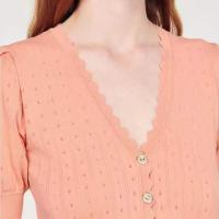 China Custom Summer V-neck Breathable Women's Knit Cardigan Sweater for sale