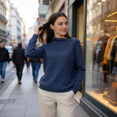China Breathable Anti-Wrinkle Knit Sweater Pullover with Computer Knitted Design for sale
