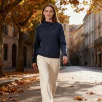 China Breathable Anti-Wrinkle Knit Sweater Pullover with Computer Knitted Design for sale