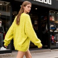 China Custom Oversize Mohair Pullover Sweater with Anti-Wrinkle and Anti-Pilling Features for sale