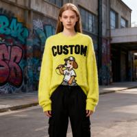 China Custom Oversize Mohair Pullover Sweater with Anti-Wrinkle and Anti-Pilling Features for sale