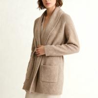 China Breathable Anti-shrink 12 GG Cashmere Cardigan Women's Coat with V-neck Rib Knit Design for sale