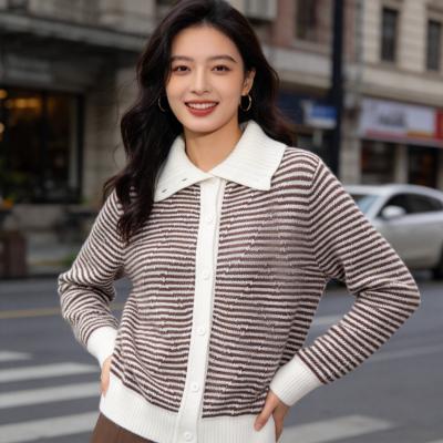 China Custom 100% Cashmere Cardigan Breathable Anti-shrink Knitted Sweater for Women for sale