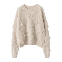 China 100% Cashmere Winter Casual Pullover Sweater with 410 Grams Knitted Tassel Design for sale