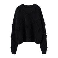 China 100% Cashmere Winter Casual Pullover Sweater with 410 Grams Knitted Tassel Design for sale