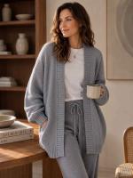 China Oversized French Knit Cardigan Women Loose Fit Anti-Pilling V-neck Sweater Autumn Winter for sale