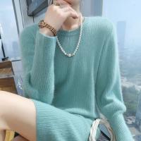 China Autumn and Winter Women's 100% Wool Sweater Dress with O-Neck and Hand Woven Details for sale