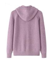 China Custom Embroidered 100% Cashmere Hoodie Sweater with Anti-Wrinkle Computer Knitted Design for sale
