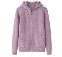 China Custom Embroidered 100% Cashmere Hoodie Sweater with Anti-Wrinkle Computer Knitted Design for sale