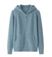 China Custom Embroidered 100% Cashmere Hoodie Sweater with Anti-Wrinkle Computer Knitted Design for sale